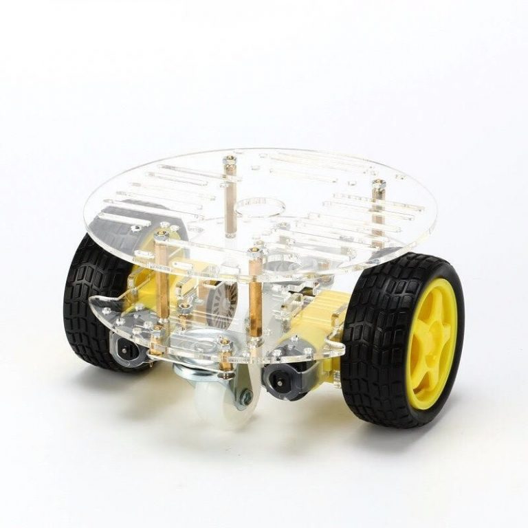 Round 2 wheel Robot Car Chassis Mini Round Double-Deck kit | Majju PK