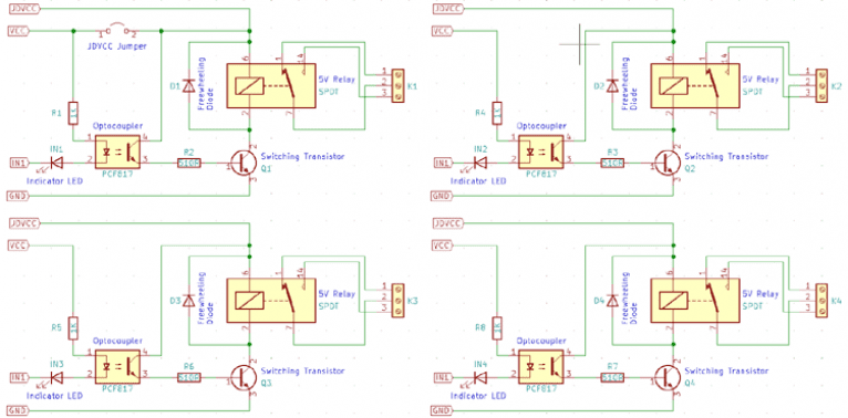 5v 4 Channel Relay Module Four-Channel Relay Module | Majju PK