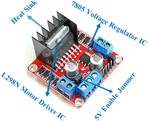 L298N Motor Driver Module, Schematic, datasheet, pinout