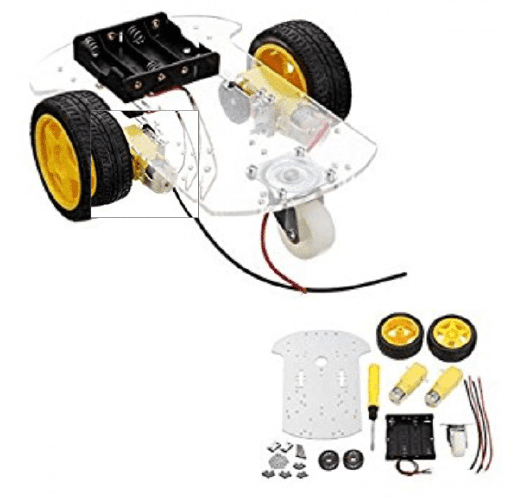 2 wheel robot chassis DIY Acrylic robot kit with Speed Encoder | Majju PK