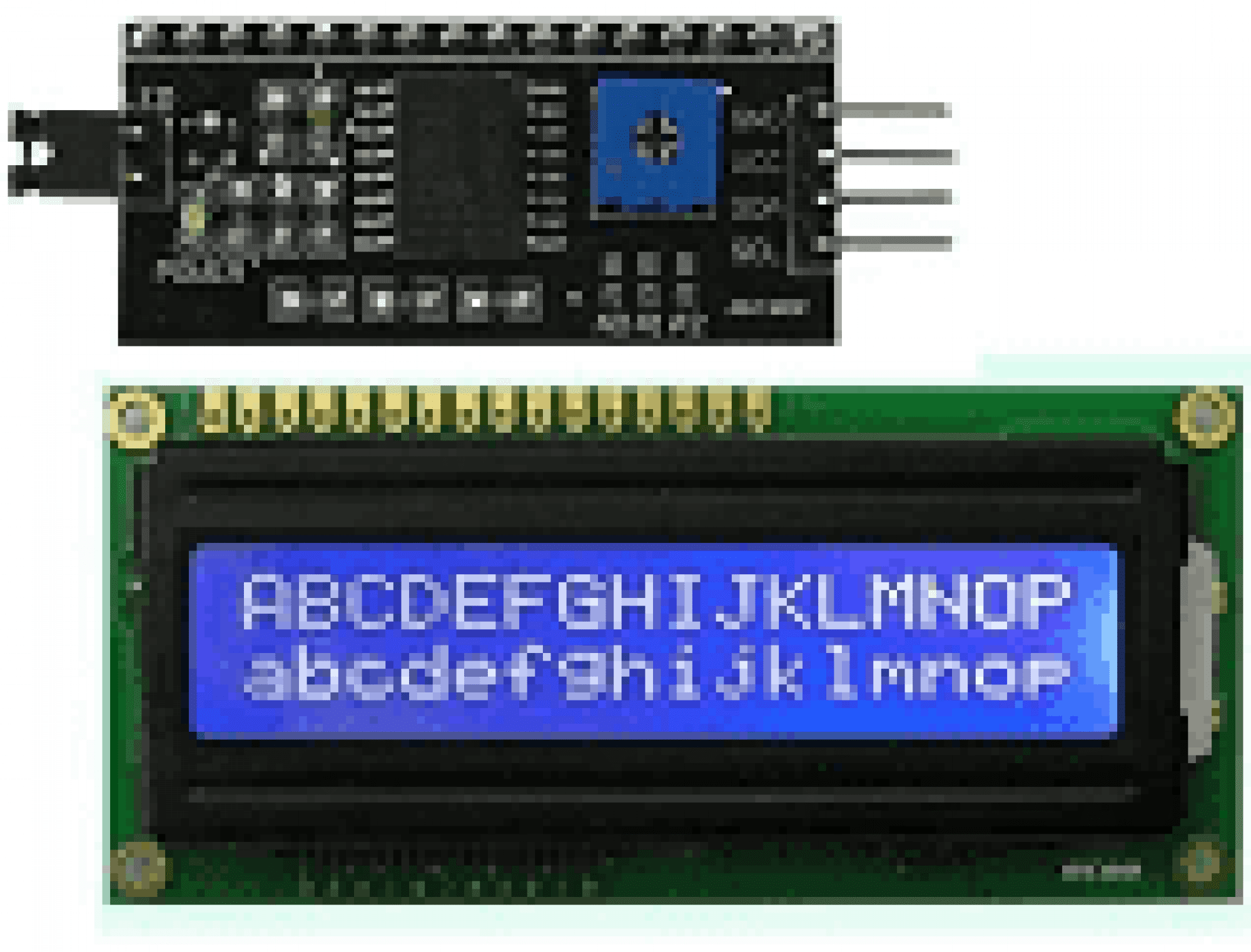 PCF8574T MC I2C 1602 Blue Backlight LCD Display Module For Arduino ... PCF8574T MC I2C 1602 Blue Backlight LCD Display Module For Arduino ...