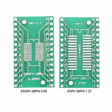 SOP SSOP 4 SMD Adapter Board 1.2mm/0.65mm 28 Pins Pitch IC Socket ...
