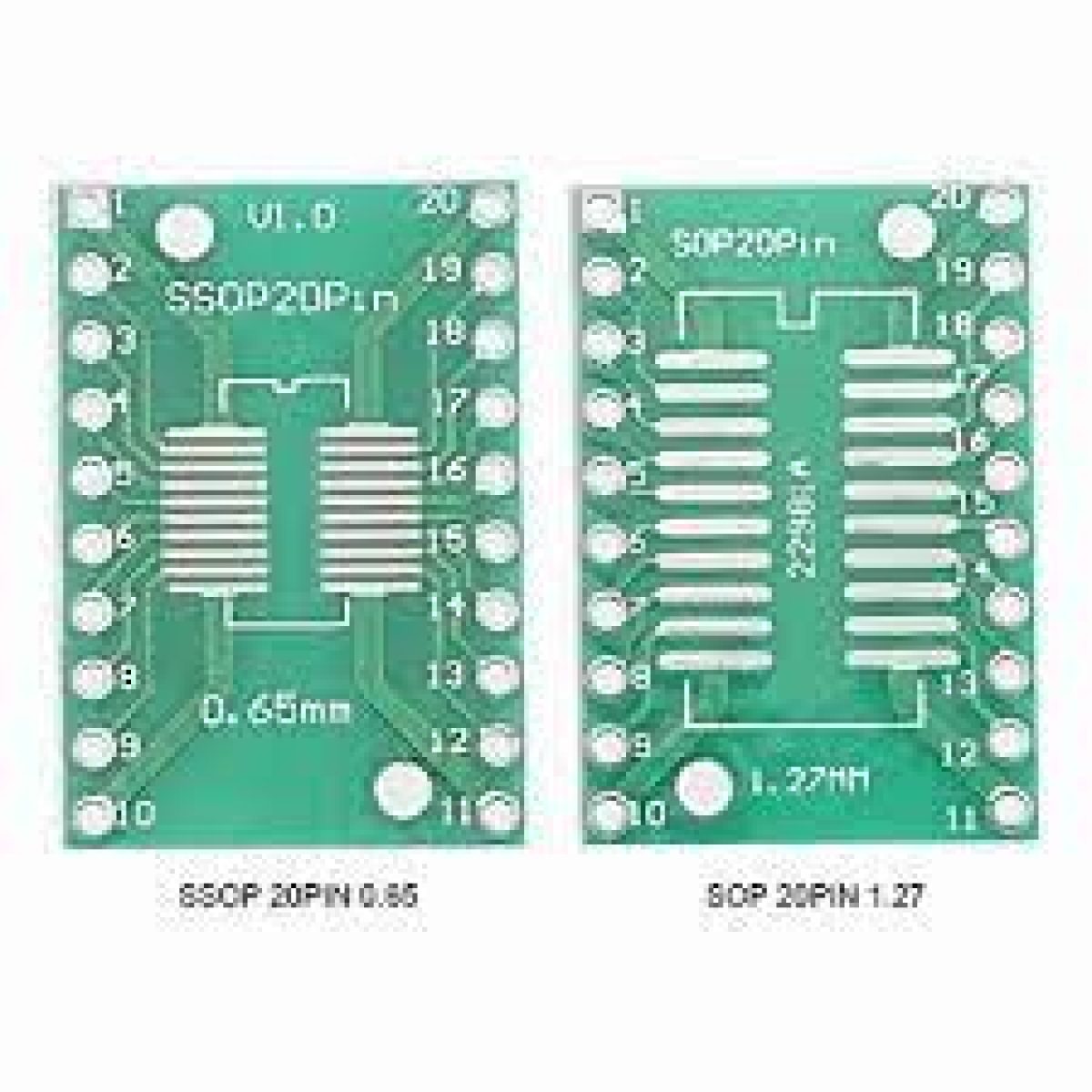 SOP SSOP 20 PIN SMD Adapter Board 1.27mm/0.65mm | Majju PK